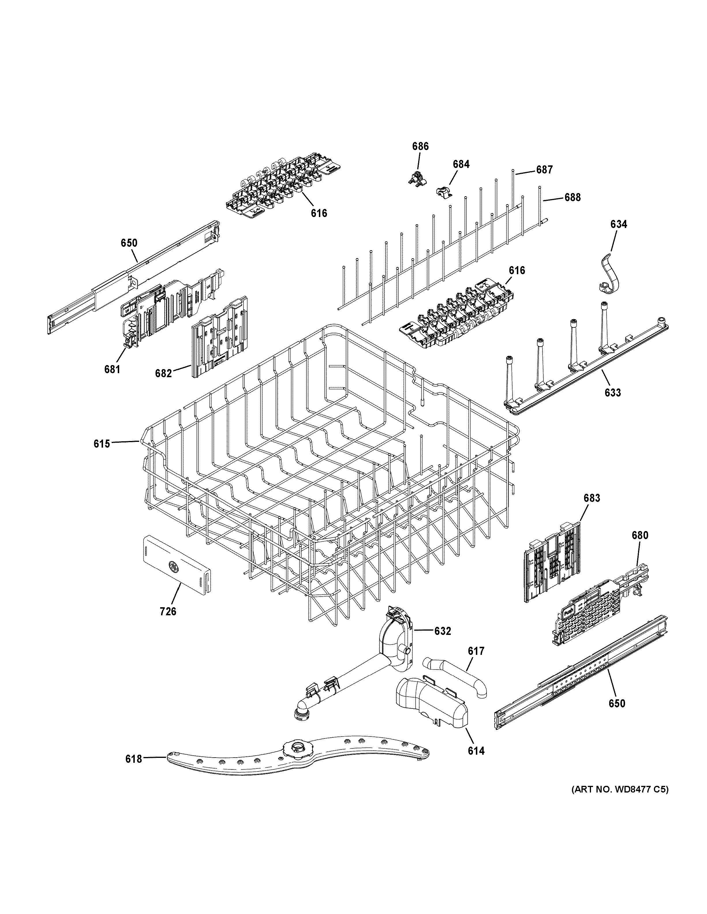 Assembly View for UPPER RACK ASSEMBLY | GDT680SSH2SS