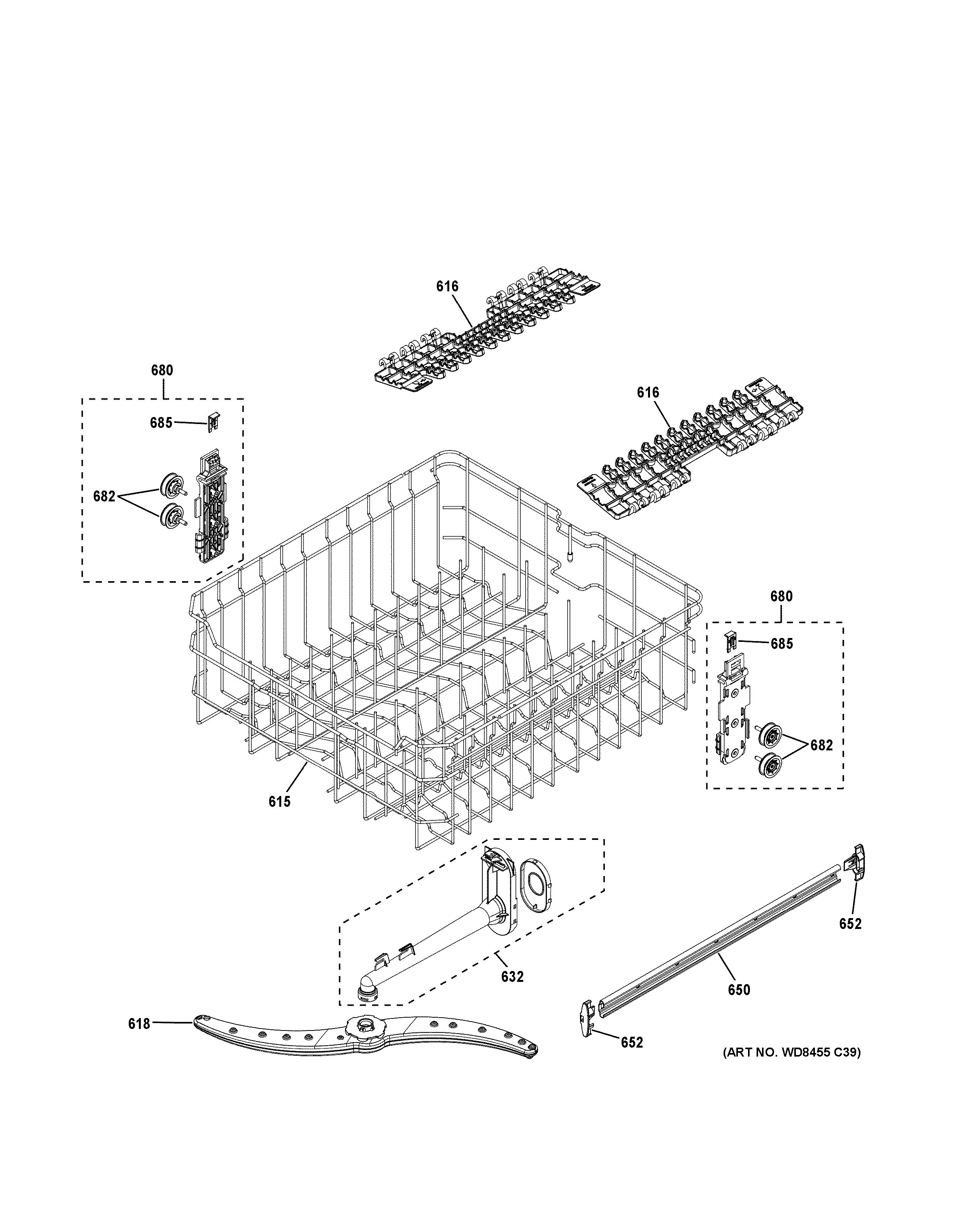 Assembly View for UPPER RACK ASSEMBLY | GDF540HMF4ES