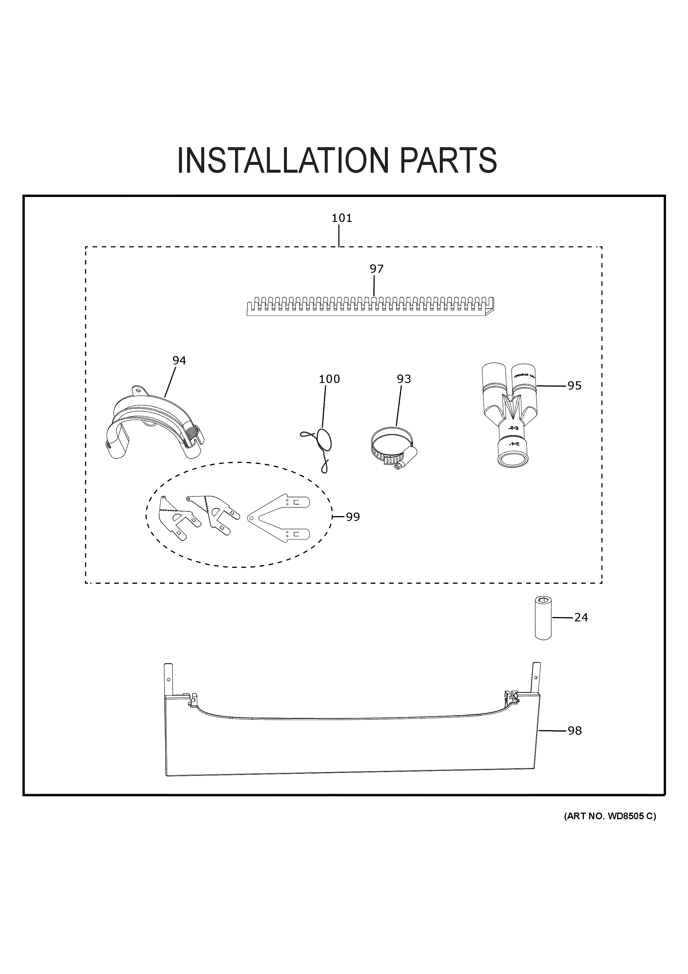 Assembly View for INSTALLATION PARTS | CDD420P2T0S1