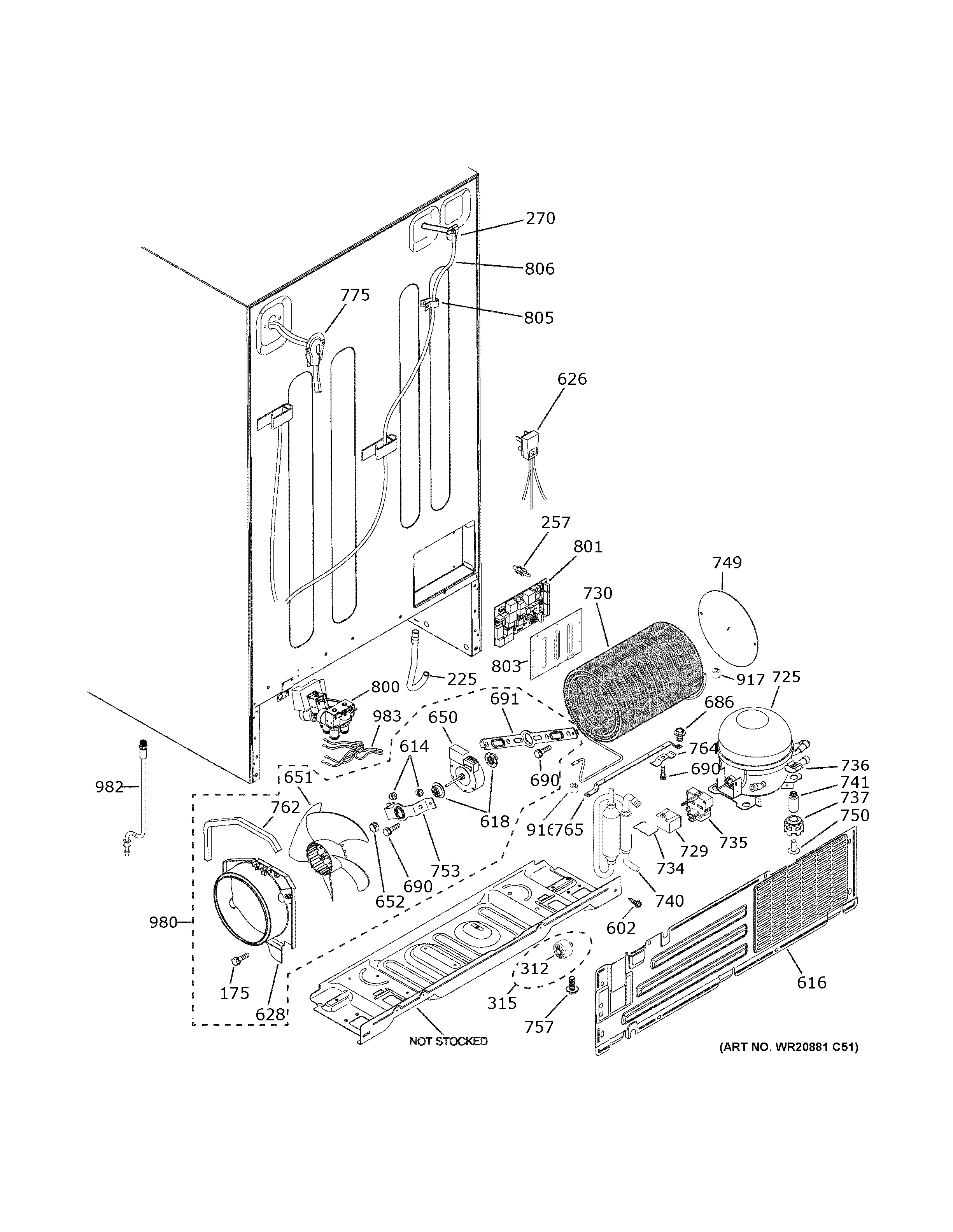 Assembly View for MACHINE COMPARTMENT | PSE25KYHFHFS