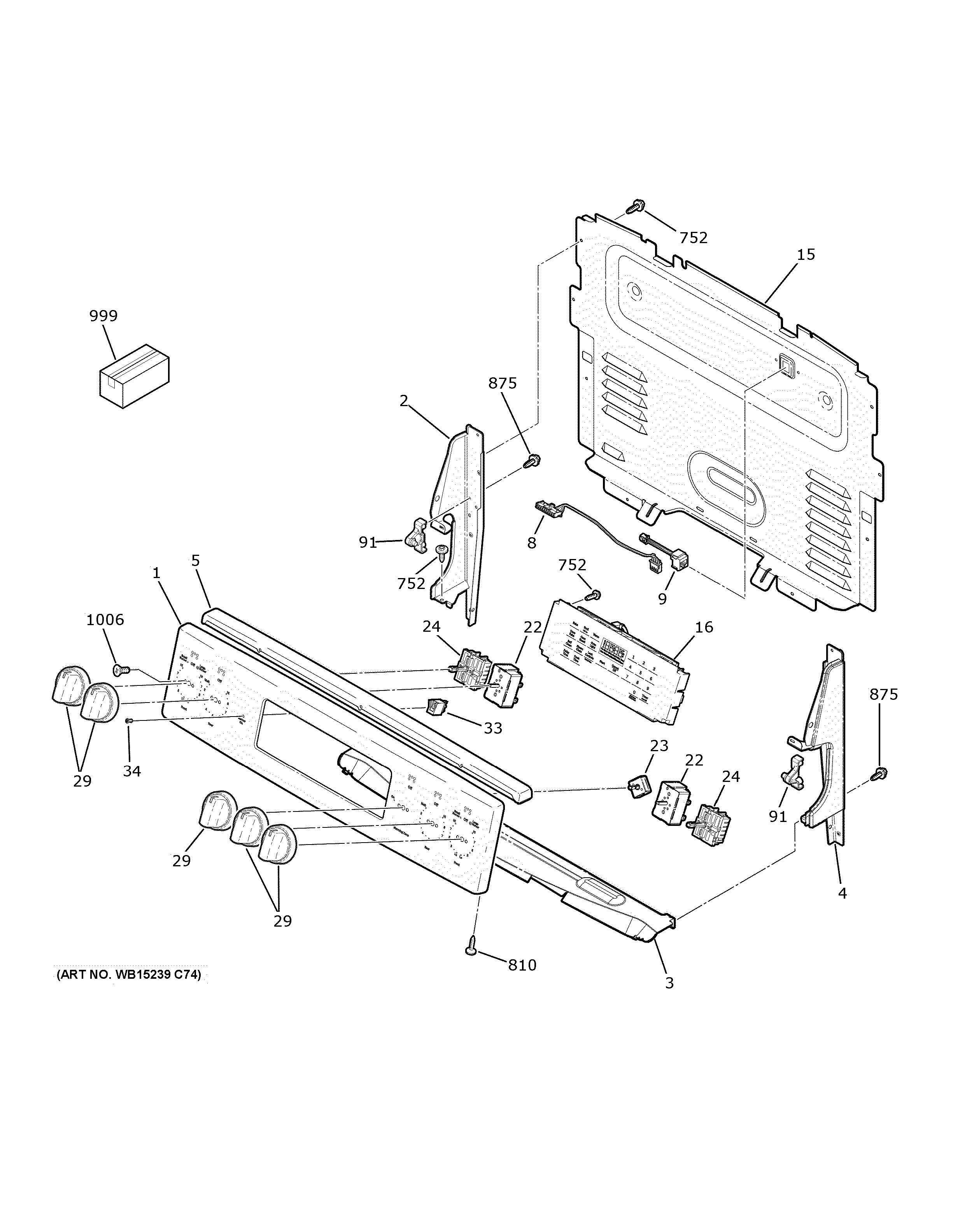 Assembly View for CONTROL PANEL | JB735SP2SS