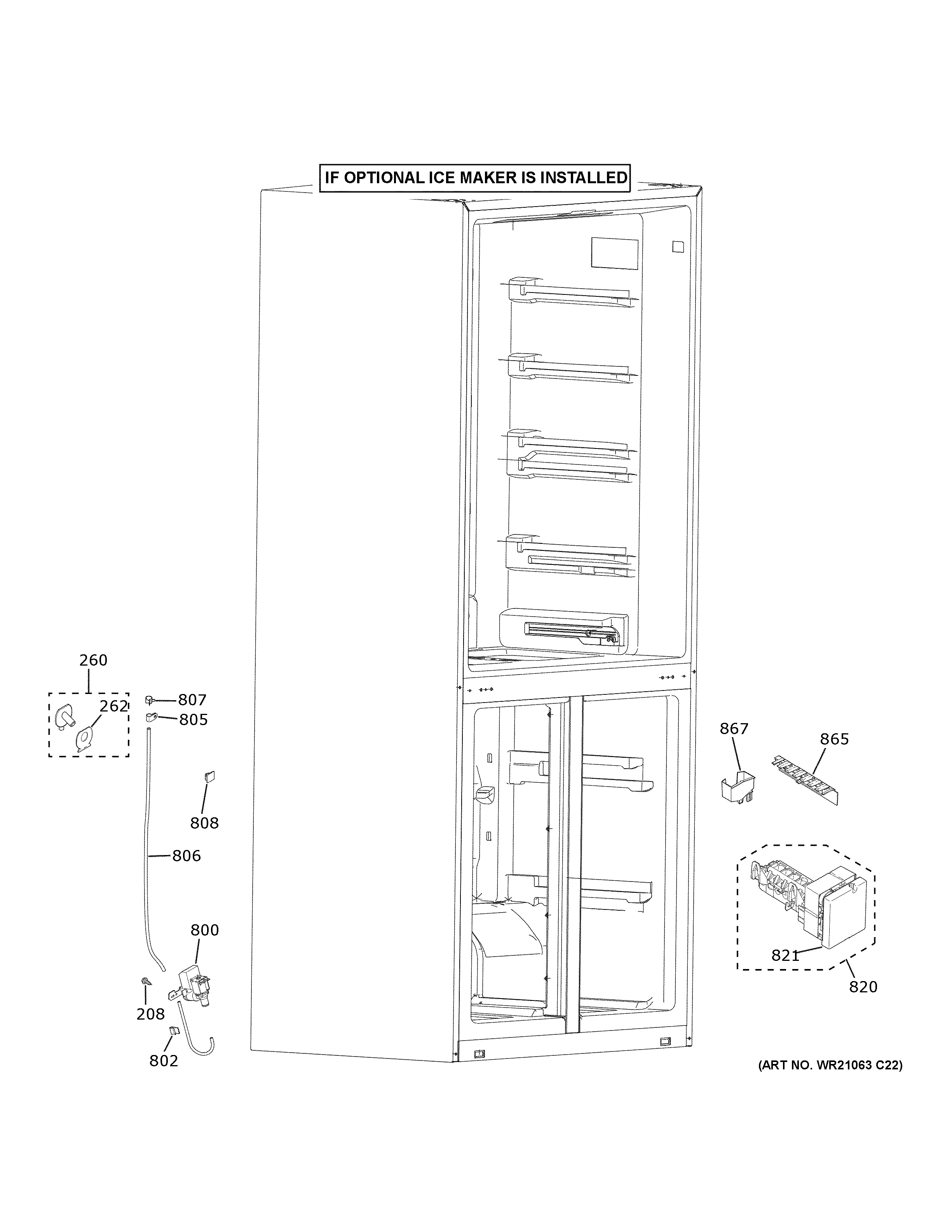 Assembly View for ICE MAKER | QHE16HYPAFS