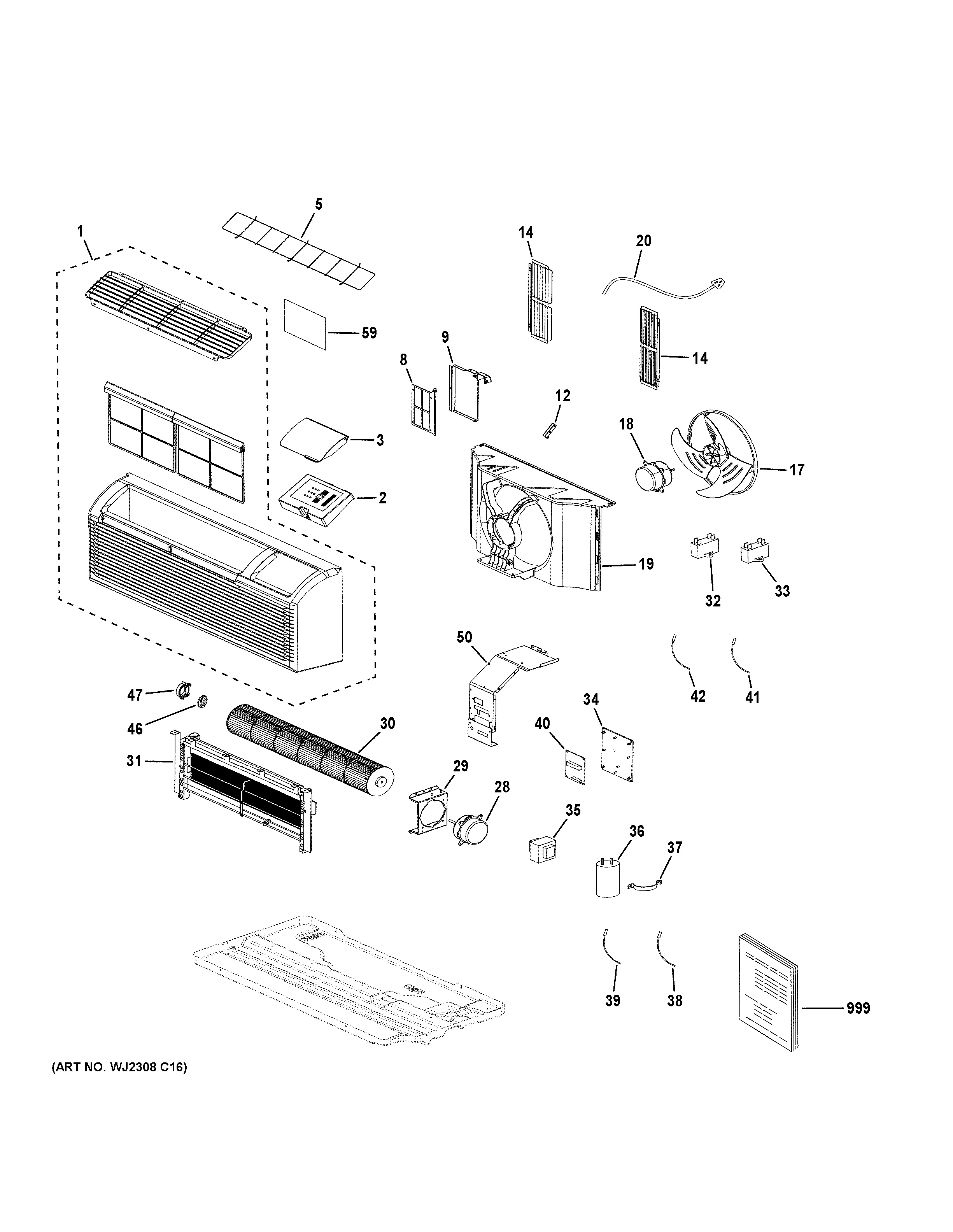 Assembly View for ROOM AIR CONDITIONER | AH11E09D3BK3