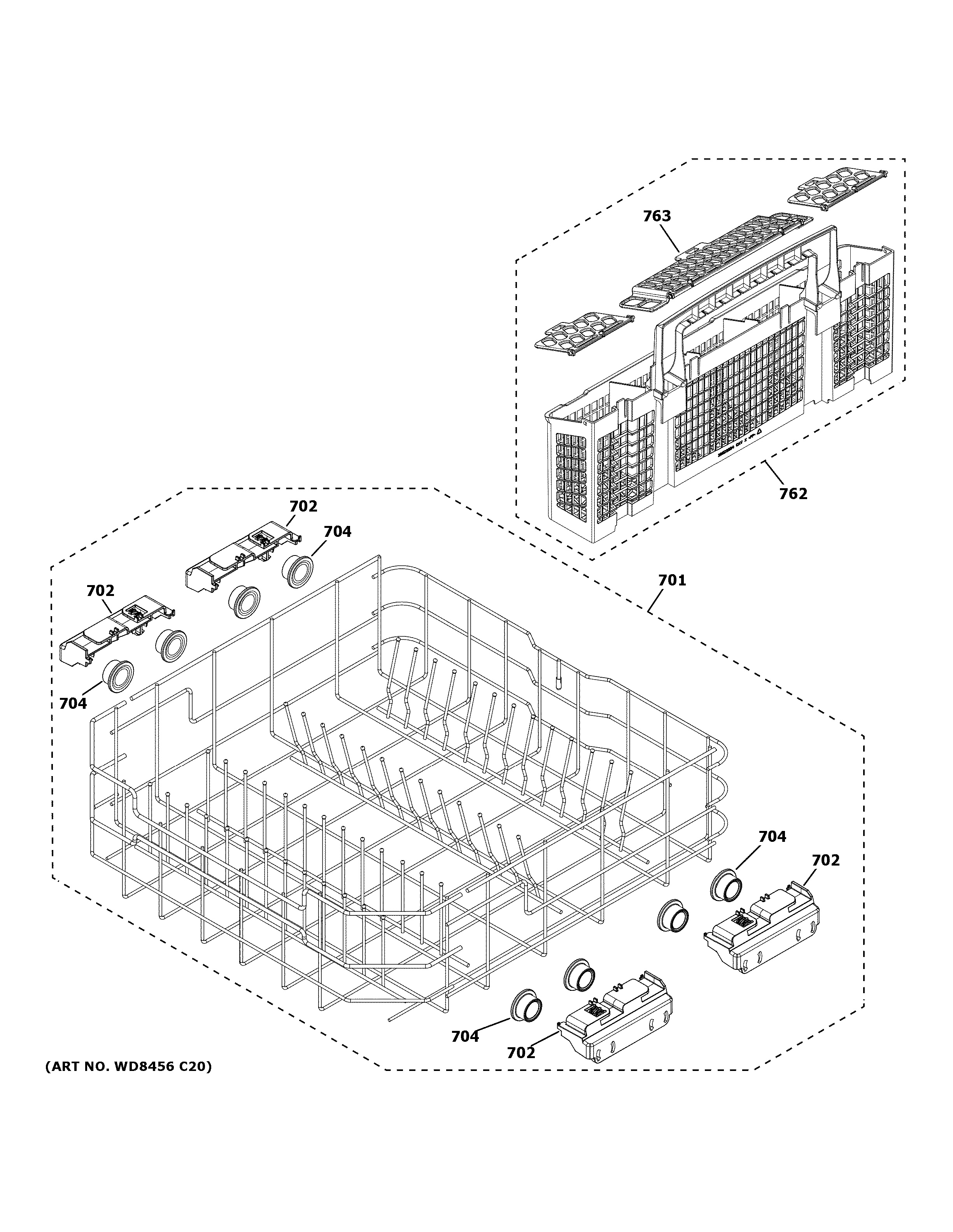 Assembly View for LOWER RACK ASSEMBLY | GDT630PYR3FS