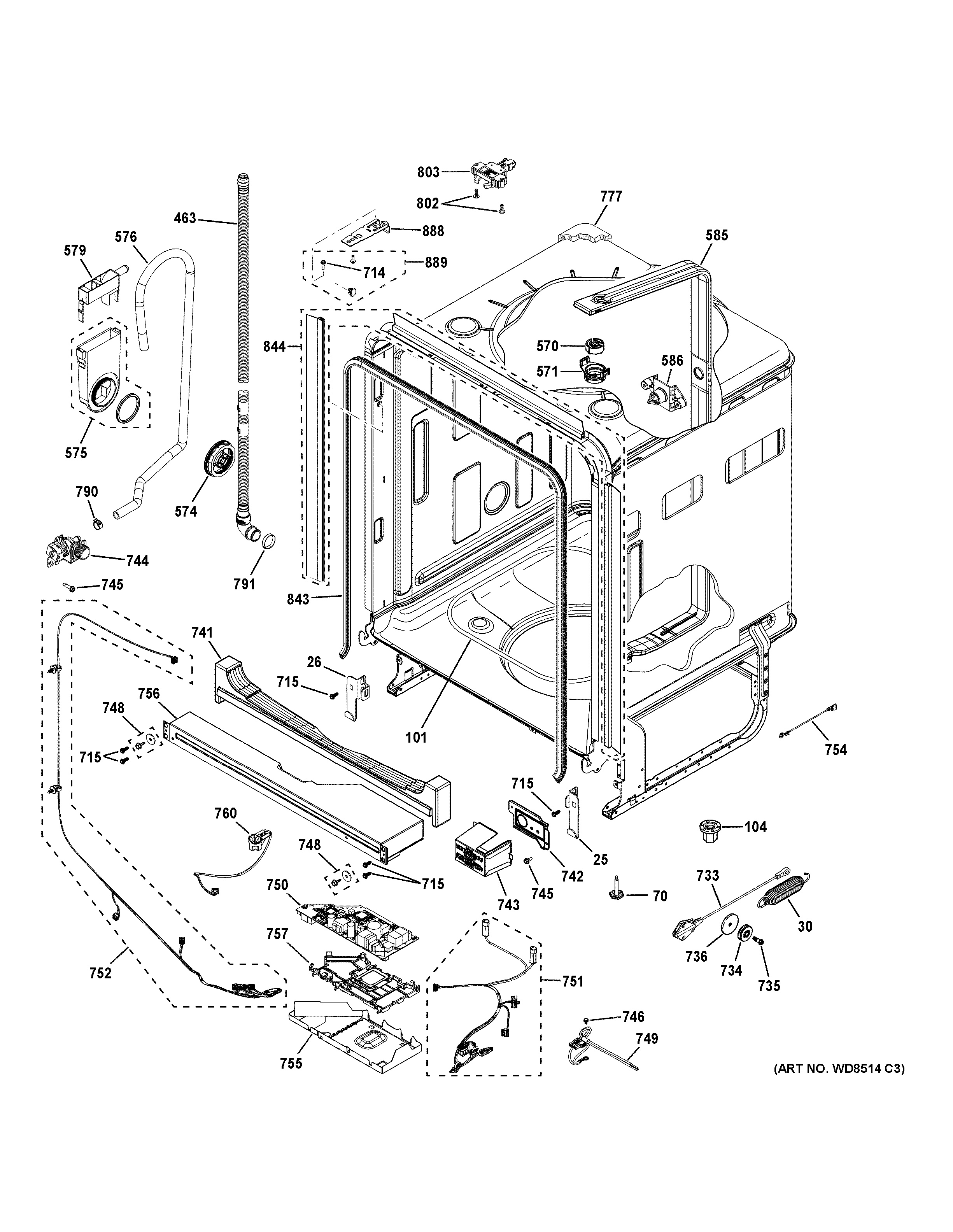 Assembly View for BODY PARTS | GDT645SYN8FS