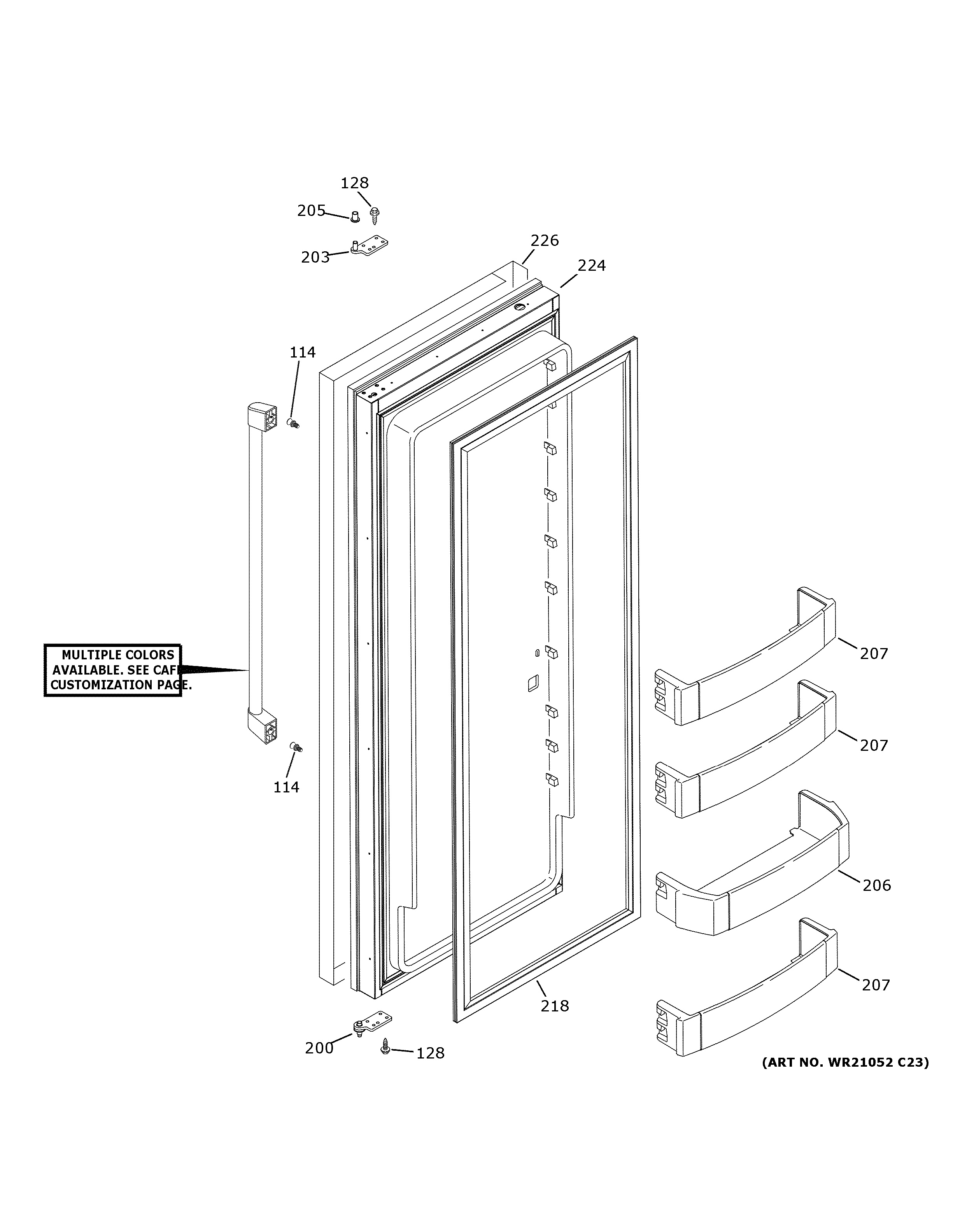 Assembly View for FRESH FOOD DOOR | CSB42YP2NBS1