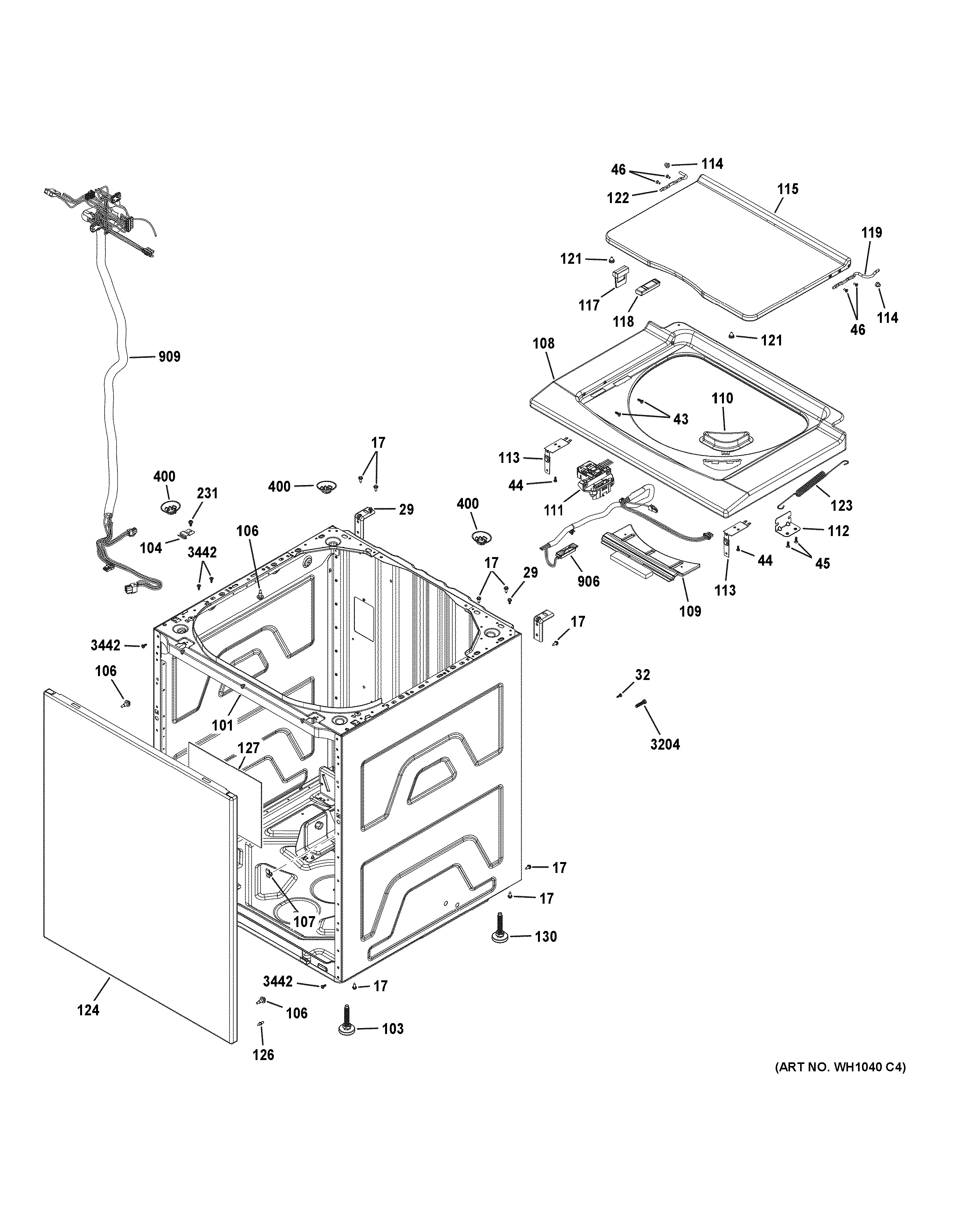 Assembly View for WASHER CABINET & LID | GUD27GSSM2WW