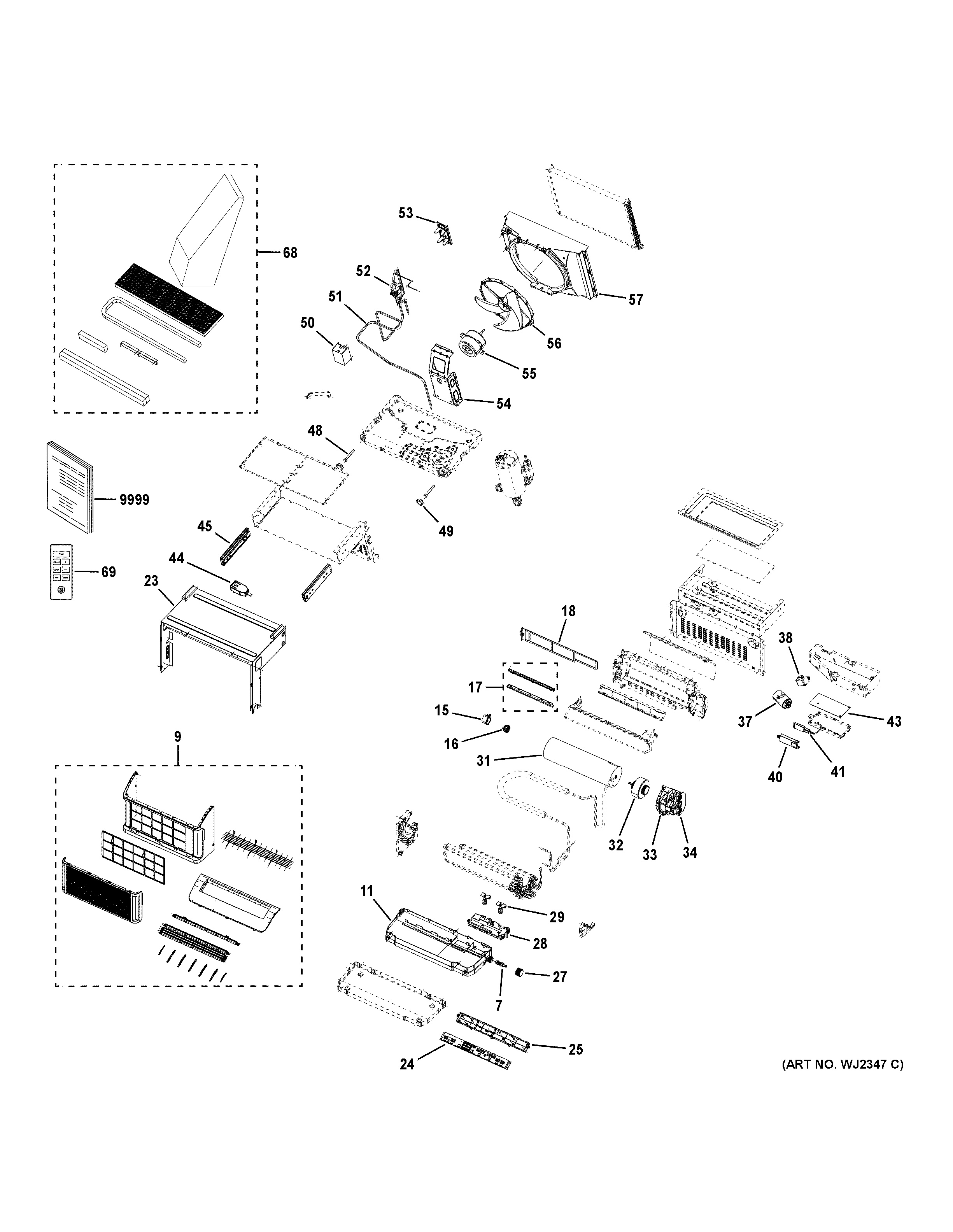 Assembly View for ROOM AIR CONDITIONER | AHTT06BCQ1
