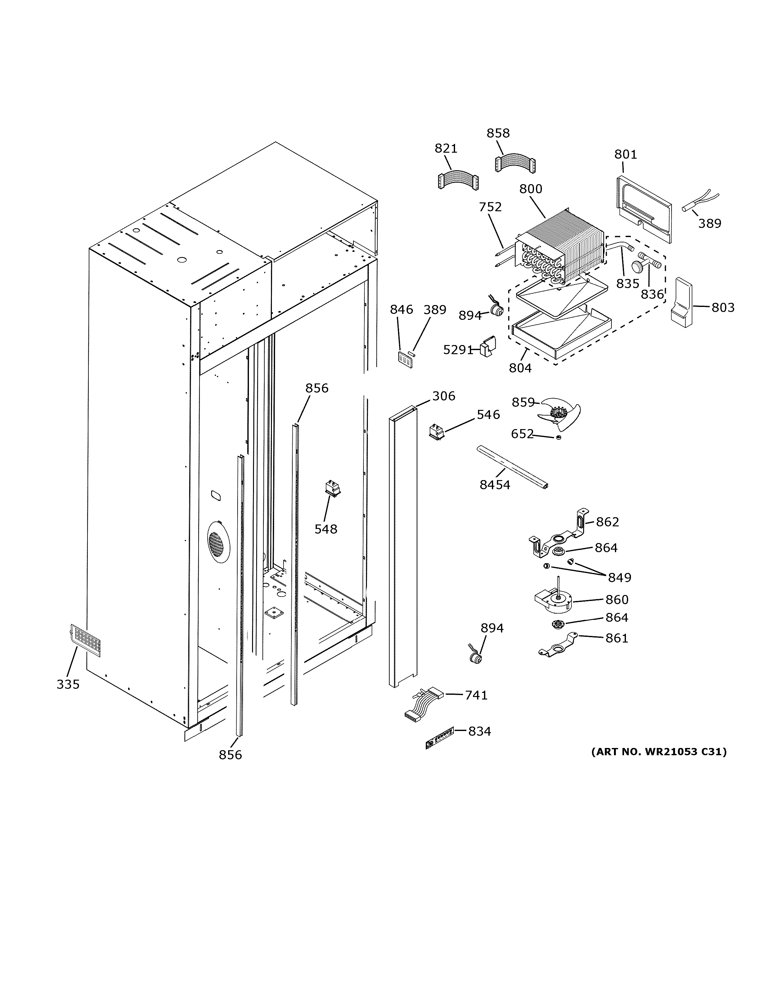 Assembly View for FREEZER SECTION | CSB42YP2NBS1