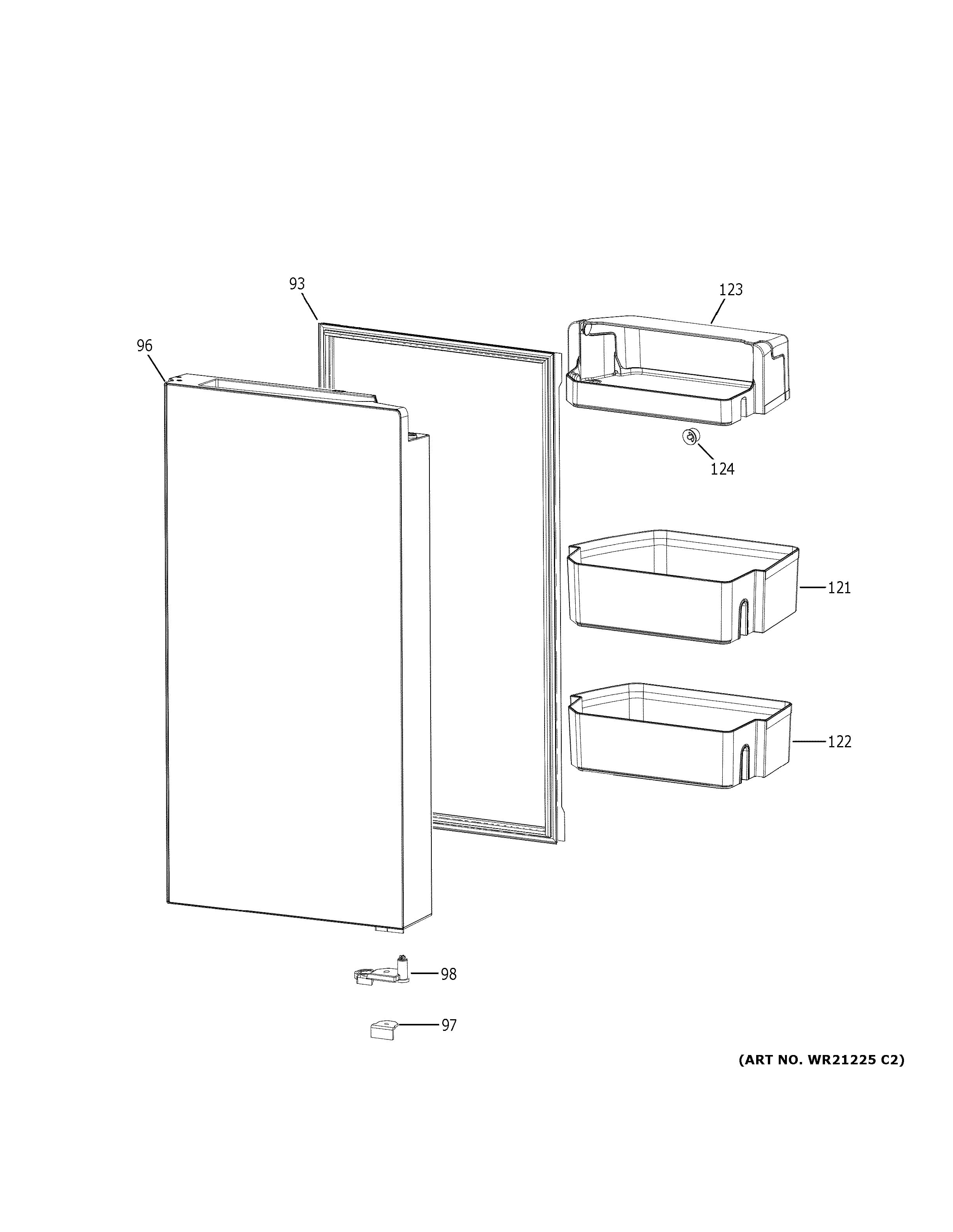Assembly View for REFRIGERATOR DOOR | CQE28DM5NBS5
