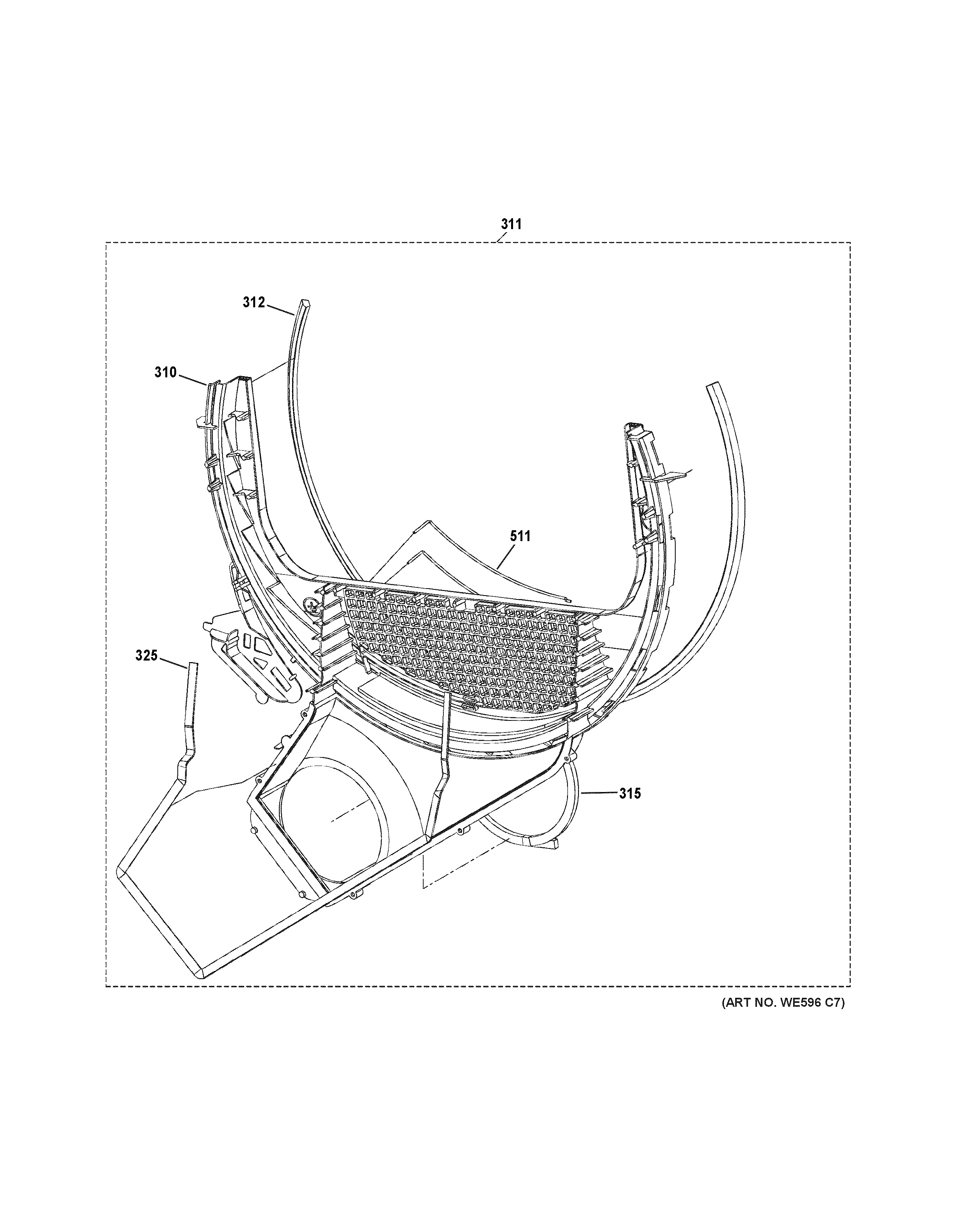 Assembly View for TRAP DUCT ASSEMBLY | PTD60GBSR1WS